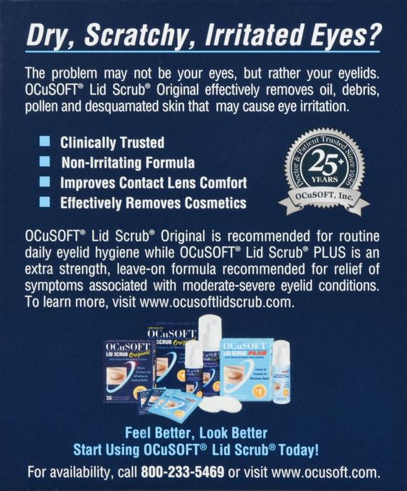 OCuSOFT Lid Scrub, Pre-Moistened Pads, 30 Count | Silver Rod Pharmacy