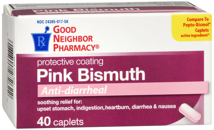 GNP Pink Bismuth Anti-Diarrheal, 40 Caplets | Silver Rod Pharmacy