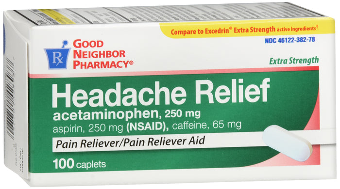GNP Headache Relief Extra Strength, 100 Caplets | Silver Rod Pharmacy