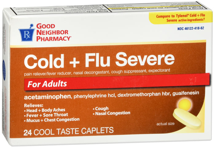 Good Neighbor Pharmacy Cold+ Flu Severe, 24 Caplets | Silver Rod Pharmacy