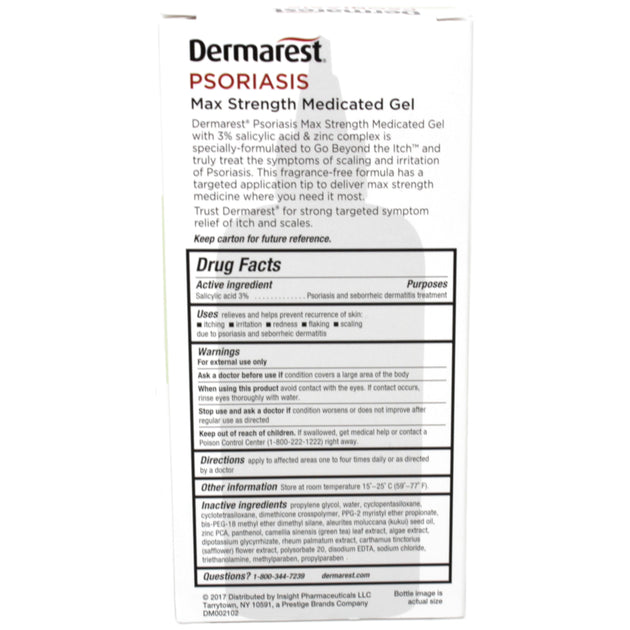 Dermarest Psoriasis Salicylic Acid 3% w Skin Soothing Zinc Complex, 4 ...