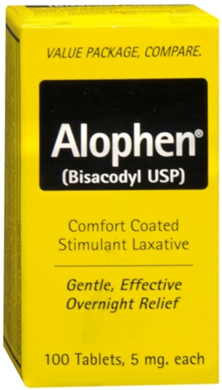 Alophen Bisacodyl USP 5 mg Comfort Coated Stimulant Laxative, 100 tabl ...