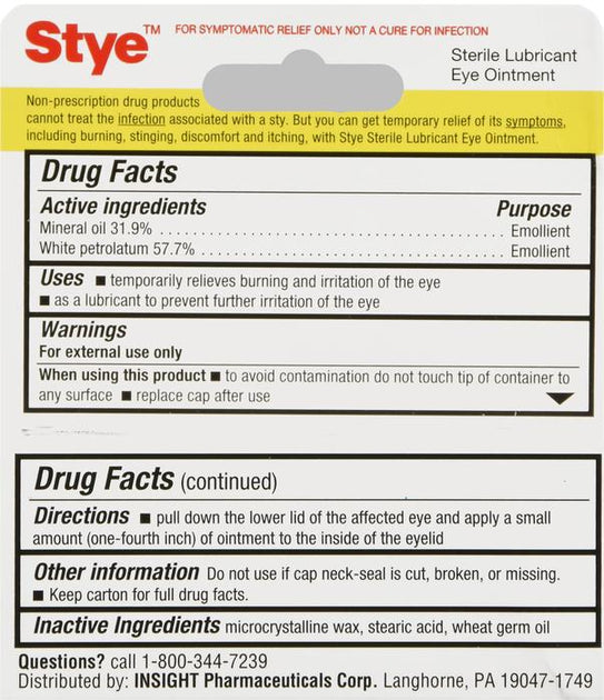 Stye Sterile Lubricant Eye Ointment, 0.125 oz | Silver Rod Pharmacy
