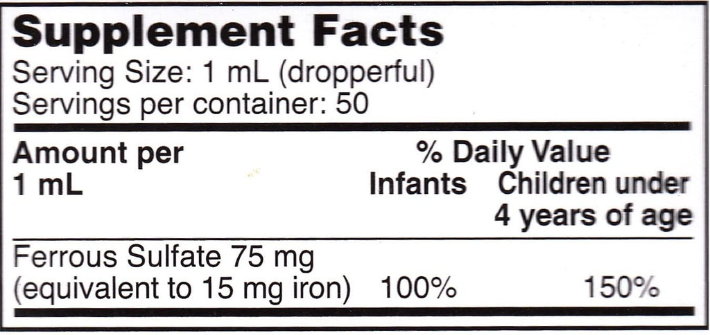 SILARX Ferrous Sulfate Drops Iron Supplement for Infants & Toddlers ...