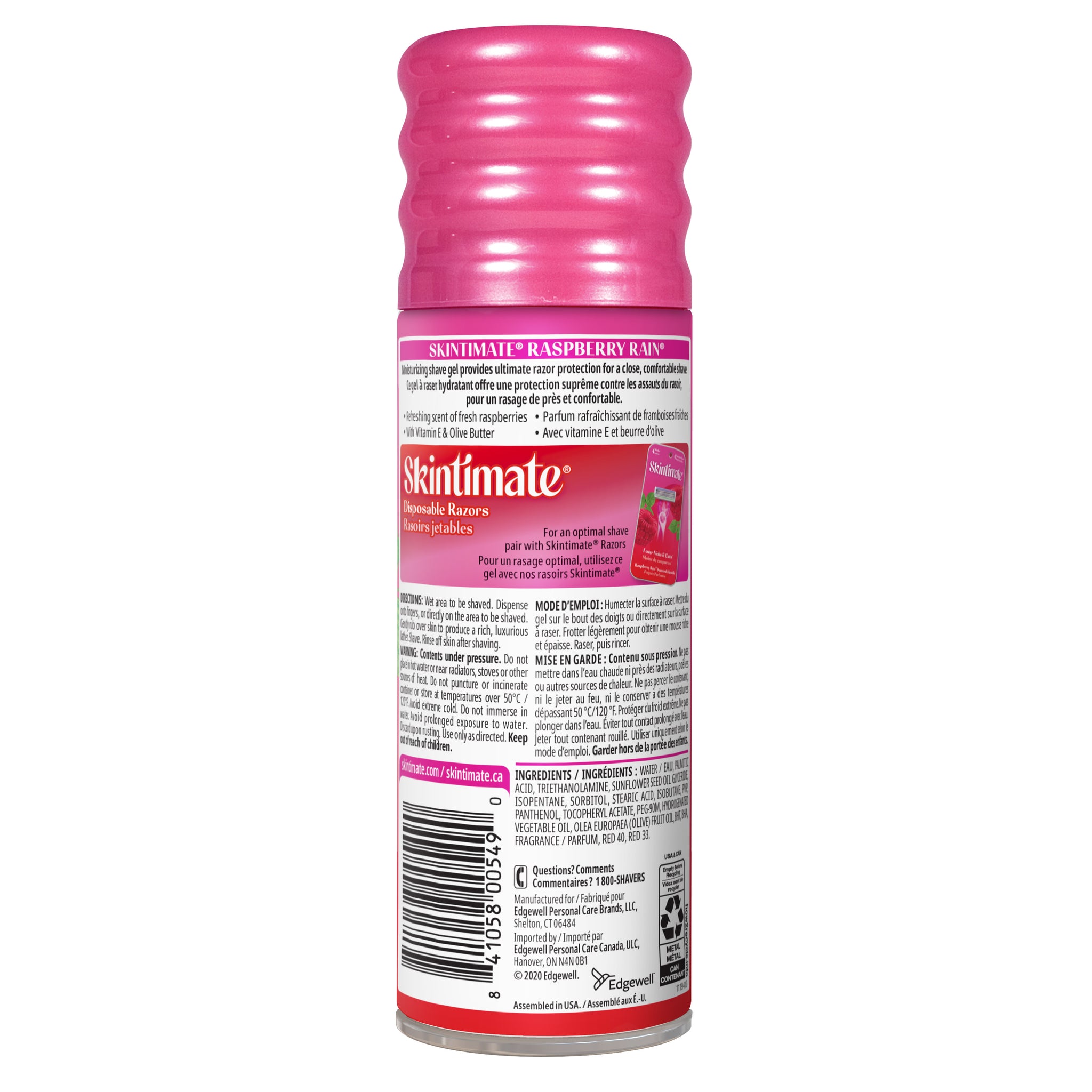 Skintimate Raspberry Rain Moisturizing Shave Gel, 7 oz | Silver Rod ...