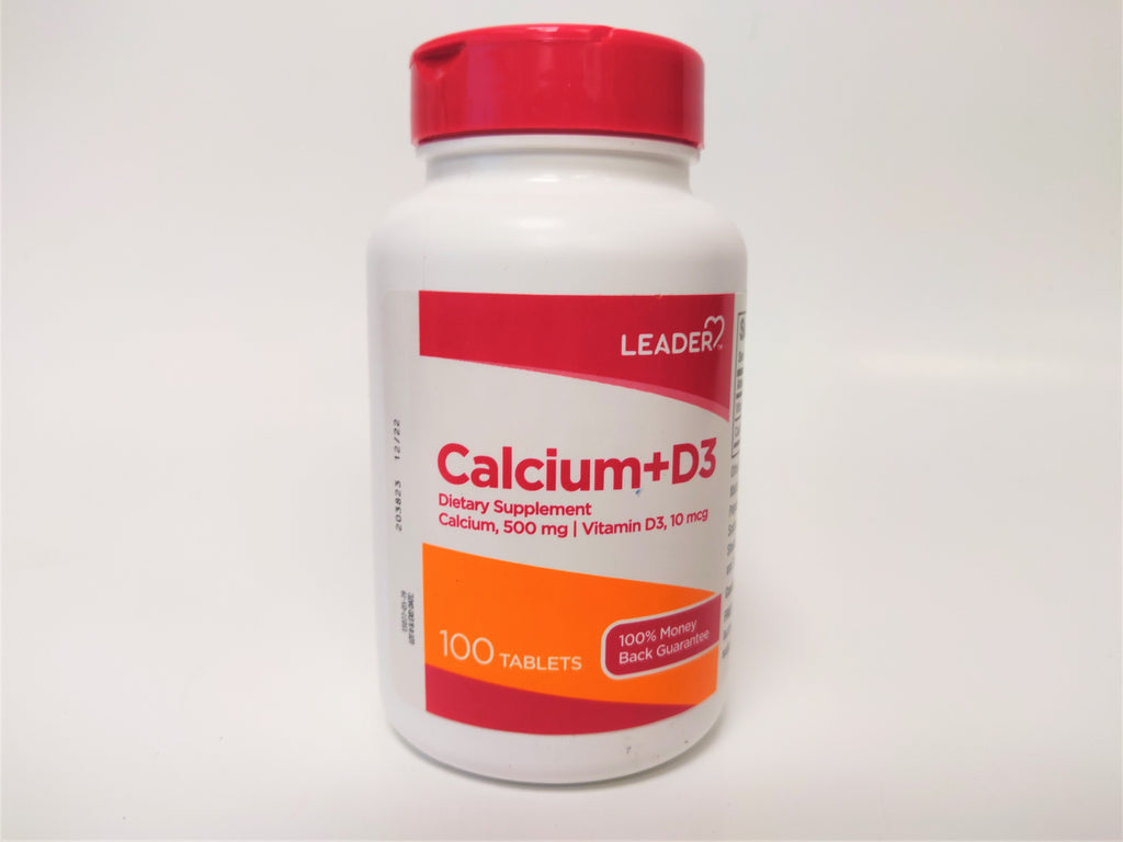 Leader Calcium 500mg + D3 10mcg, 100 tablets | Silver Rod Pharmacy