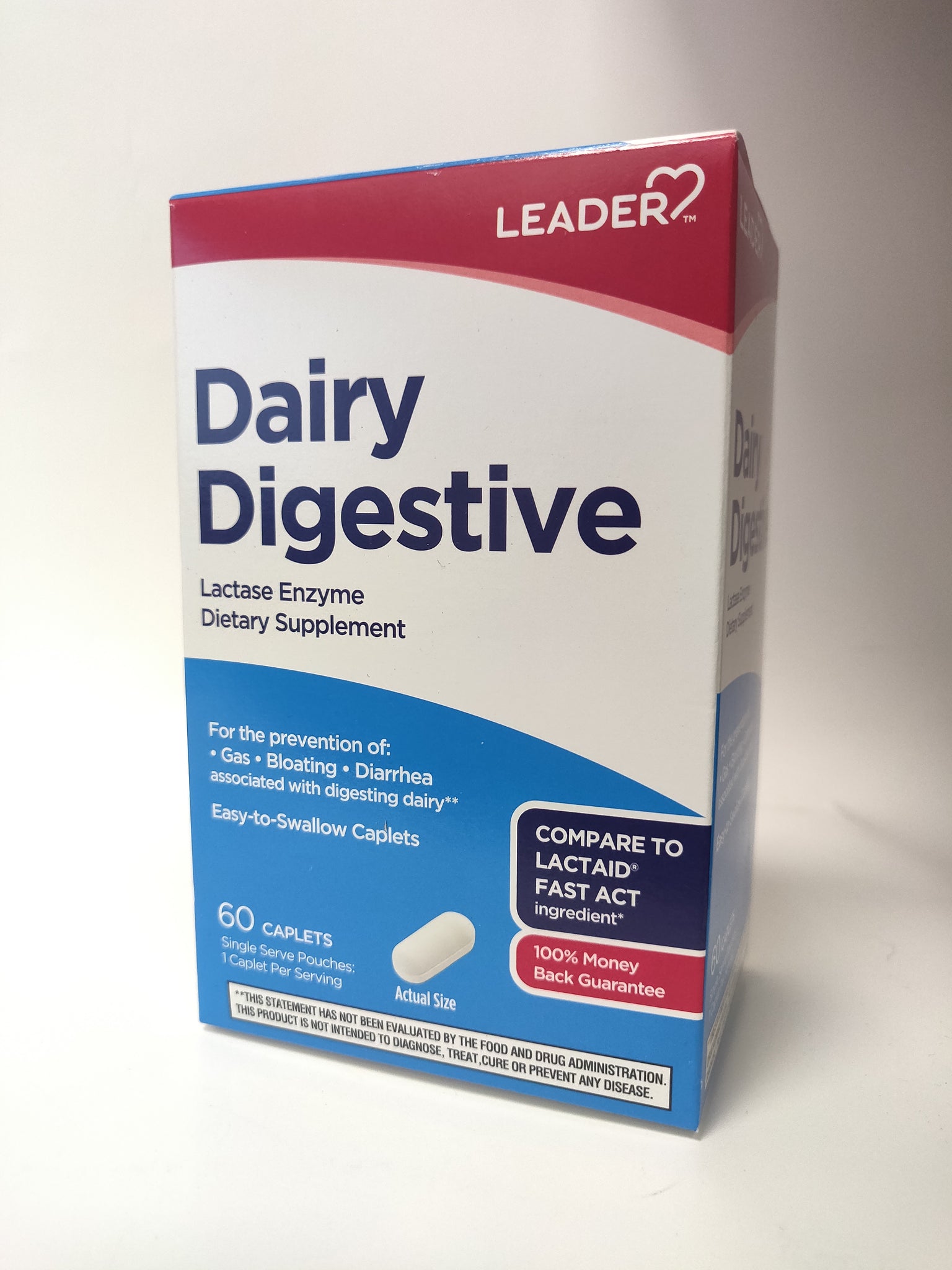 Leader Dairy Digestive Lactase Enzyme Dietary Supplement - 60 caplets ...