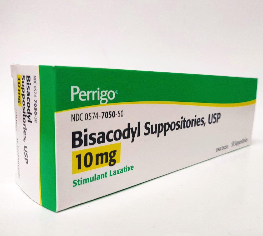 Perrigo Bisacodyl USP 10 mg Stimulant Laxative - 50 Suppositories for ...
