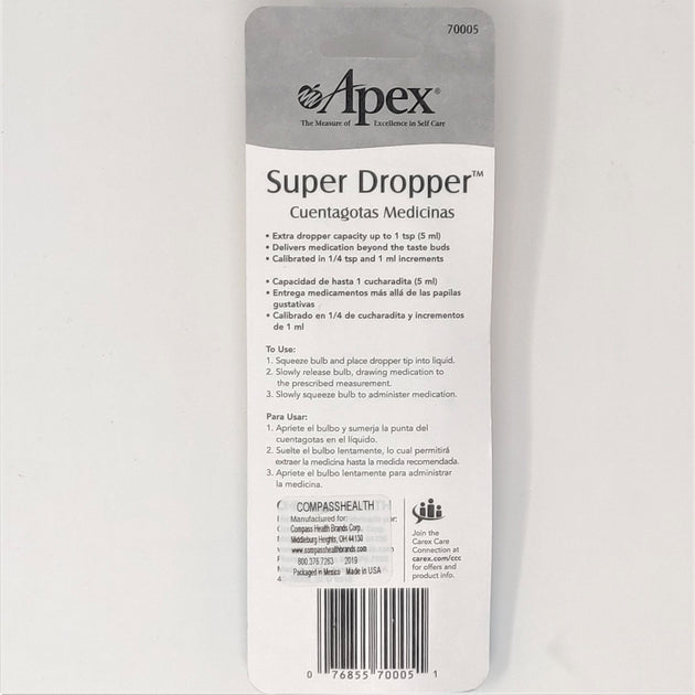 Apex Super Dropper - 5 ml Dropper for Medicine | Silver Rod Pharmacy