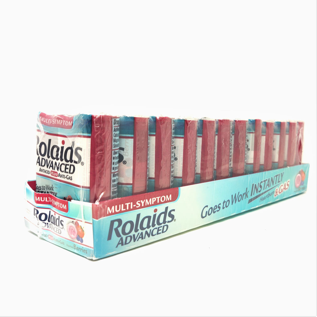 Rolaids Advanced Antacid & Anti-Gas Chewable Tablets 12 x 3 Rolls Valu ...