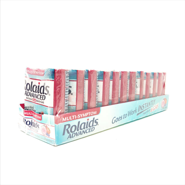 Rolaids Advanced Antacid & Anti-Gas Chewable Tablets 12 x 3 Rolls Valu ...