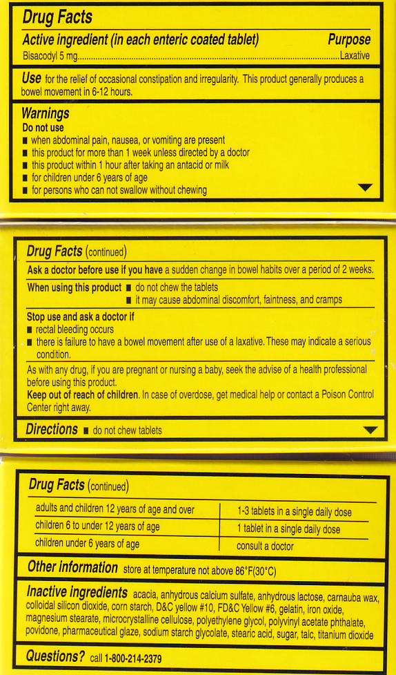 Alophen Bisacodyl USP 5 mg Comfort Coated Stimulant Laxative, 100 tabl ...