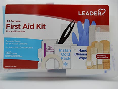 Leader All-Purpose First Aid Kit, First Aid Essentials, 140 Items (Pac ...