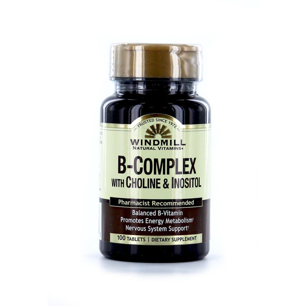 Windmill B-Complex with Choline & Inositol - 100 tablets | Silver Rod ...