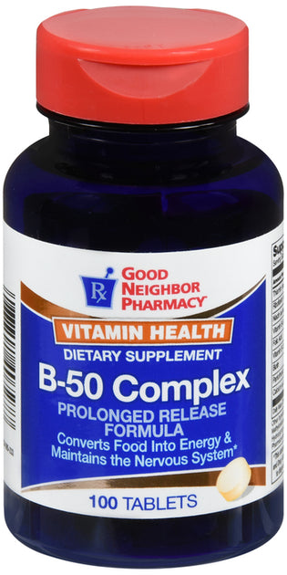 GNP Vitamin B-50 Complex Prolonged Release - 100 tablets | Silver Rod ...