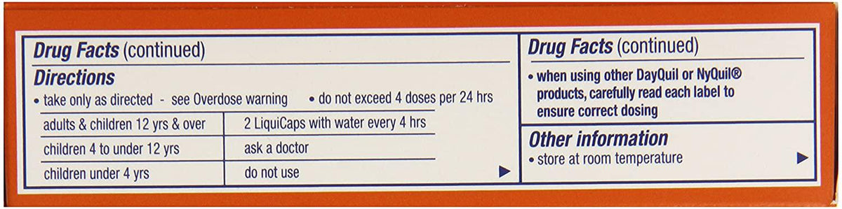 Vicks Dayquil Multisymptom Cold & Flu Relief Liquicaps, Non-Drowsy, 16 ...