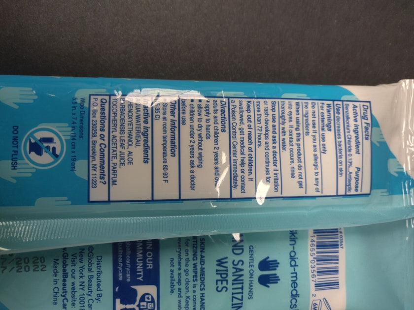 Skin-Aid-Medics Antibacterial Hand Sanitizing Wipes - Fresh Scent - 20 ...