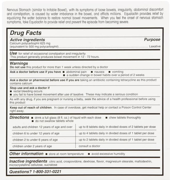 Equalactin Laxative, Citrus Flavored Chewable Tablets - 48 count ...