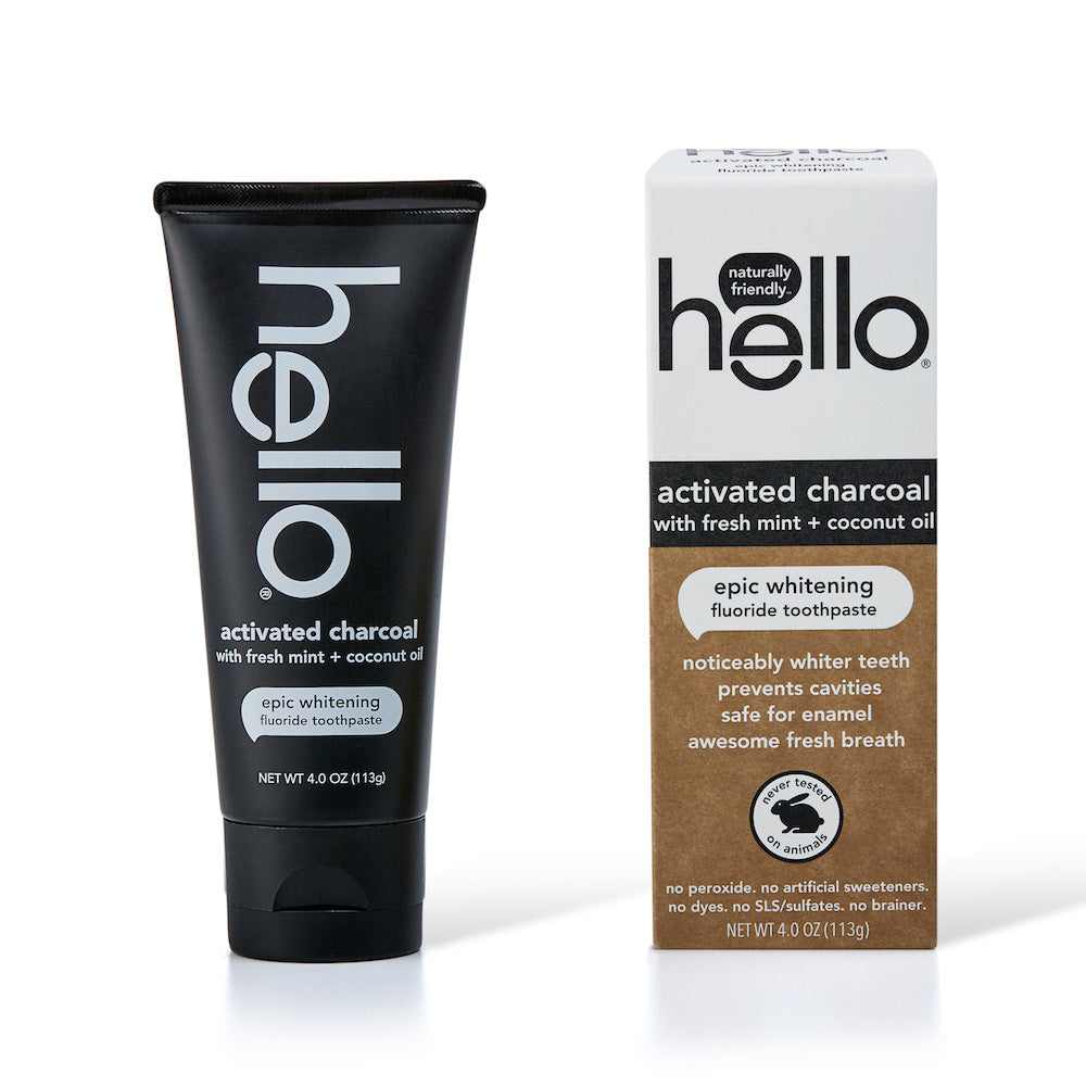 Hello Epic Whitening Fluoride Toothpaste - Activated Charcoal w Fresh ...