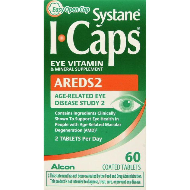 Systane I-Caps AREDS 2 Eye Vitamin & Mineral Supplement, 120 Coated Ta ...
