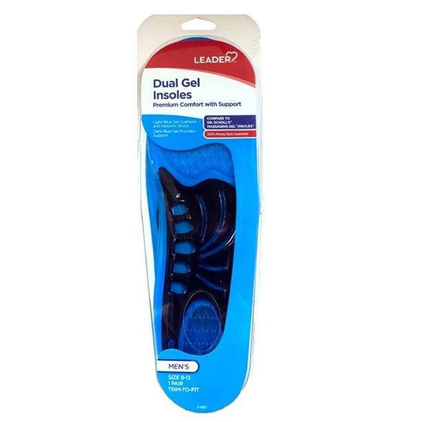 Leader Dual Gel Insoles (Men's 8-13), 1 Pair | Silver Rod Pharmacy