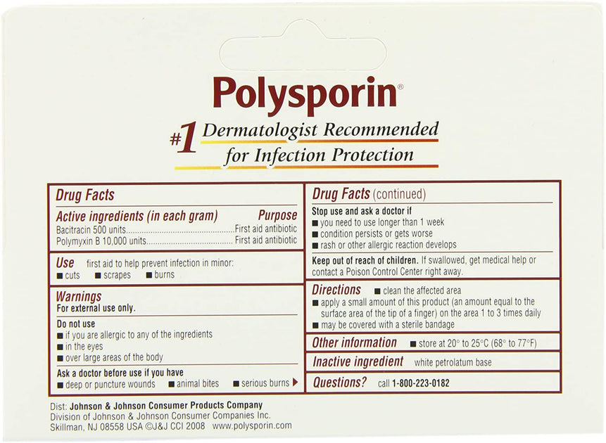 Polysporin First Aid Topical Antibiotic Ointment, 1 Oz | Silver Rod ...