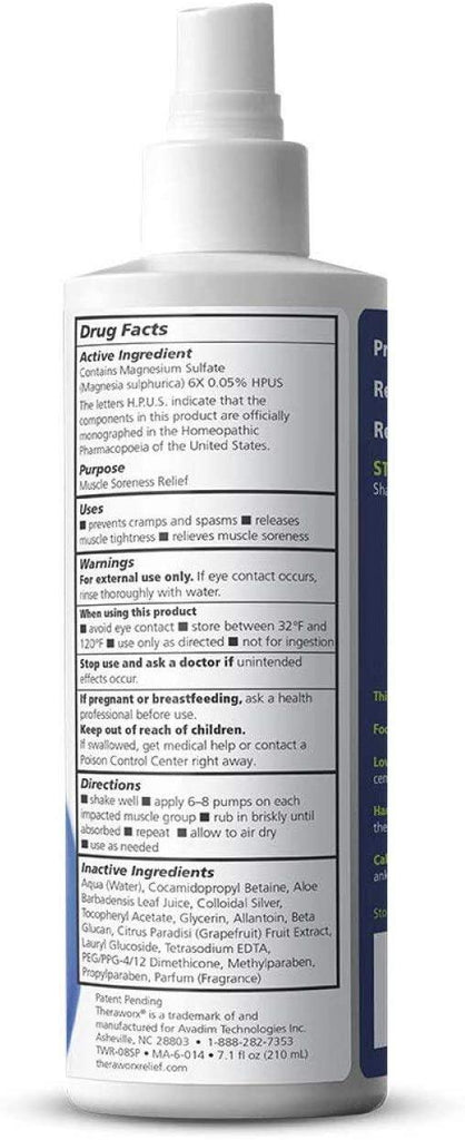 Theraworx Relief Fast-Acting Spray for Leg Cramps Foot Cramps and Musc ...