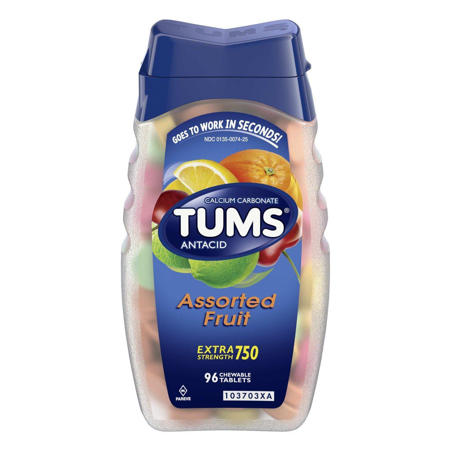 TUMS Extra Strength 750, Assorted Fruit - 96 count | Silver Rod Pharmacy