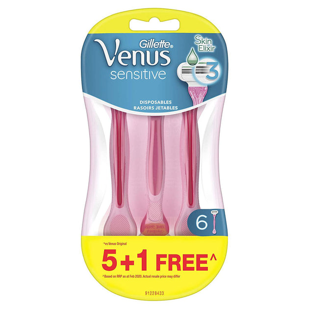 Gillette Venus Sensitive Women's Disposable Razors - 6 count | Silver ...